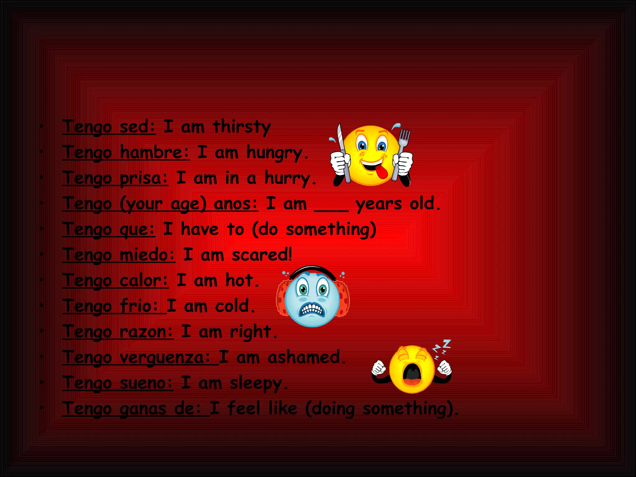 Tener Expressions in Spanish | PPT