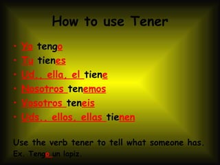 Tener Expressions in Spanish | PPT