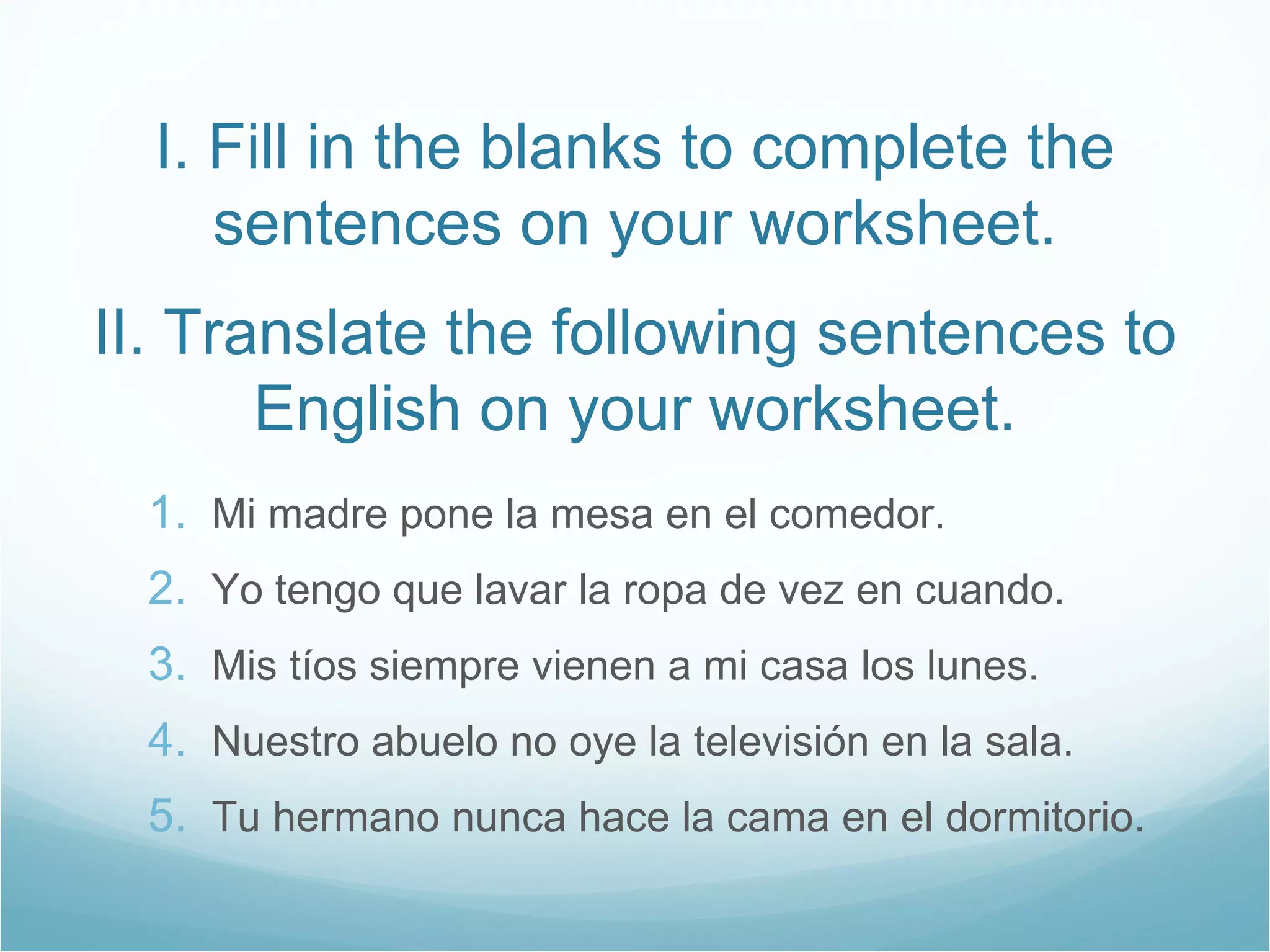 Tener and other GO verbs | PPT