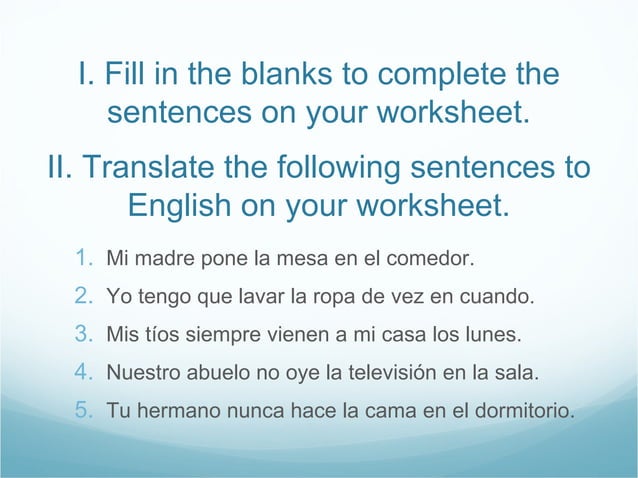 Tener and other GO verbs | PPT