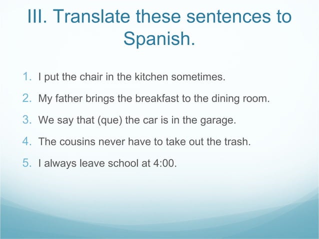 Tener and other GO verbs | PPT