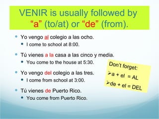 Tener and other GO verbs | PPT
