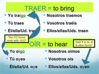 Tener and other GO verbs | PPT