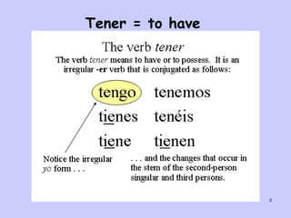 Presente del verbo TENER | PPT