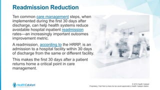 Ten Essential Steps for Your Readmission Reduction Program | PPT