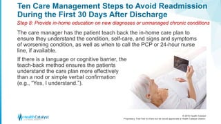 Ten Essential Steps for Your Readmission Reduction Program | PPT