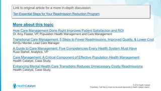 Ten Essential Steps for Your Readmission Reduction Program | PPT