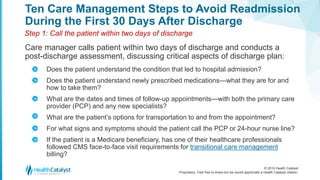 Ten Essential Steps for Your Readmission Reduction Program | PPT