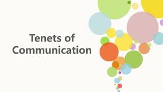Tenets of Communication and Verbal Communication | PPTX