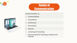 Tenets of Communication and Verbal Communication | PPTX