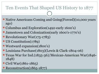 Ten events shaping us history | PPT