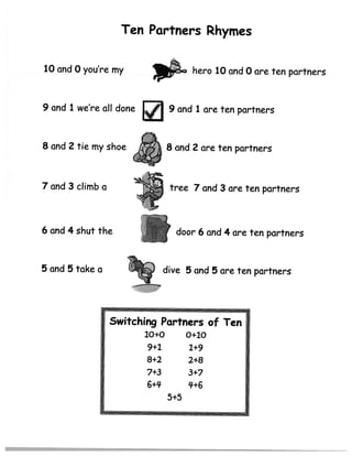 Ten fact game with rhyme and ten frames | PDF