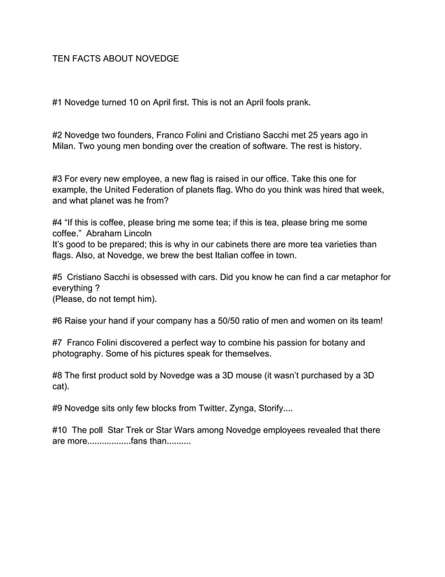 TEN FACTS ABOUT NOVEDGE | PDF