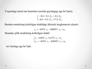 Tenglamalar_sistemasi_ko'rinishidagi_ekonometrik_modellar.ppt