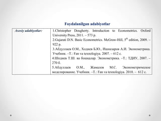 Tenglamalar_sistemasi_ko'rinishidagi_ekonometrik_modellar.ppt