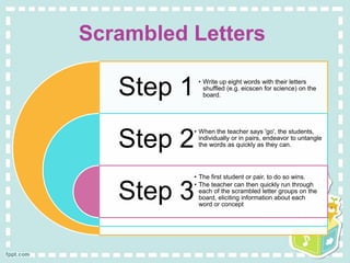 Ten good games for recycling vocabulary | PPTX