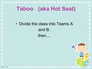 Ten good games for recycling vocabulary | PPTX