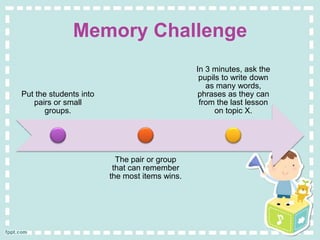 Ten good games for recycling vocabulary | PPTX