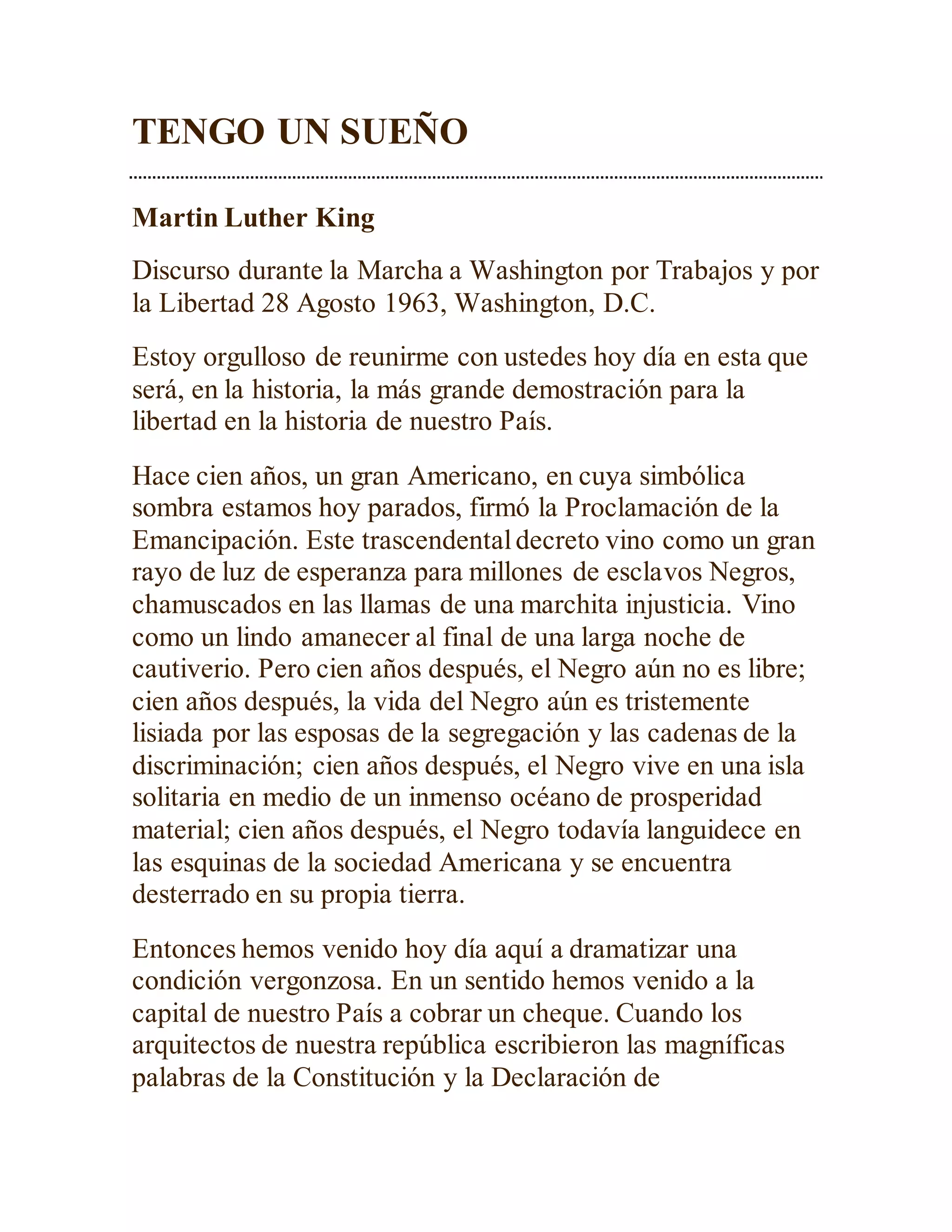 Tengo un sueño | PDF