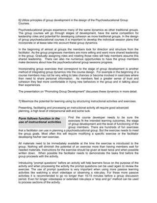 1+10 guidelines for effective psychoeducational groups | DOC