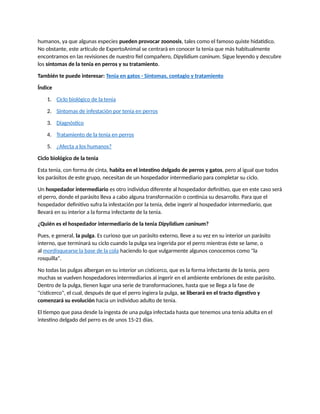 Tenia en perros.docx Y AFECTACIONES EN LOS ANIMALES | DOCX