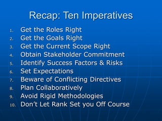 Overcoming Project Challenges: Ten Imperatives for Success | PPT