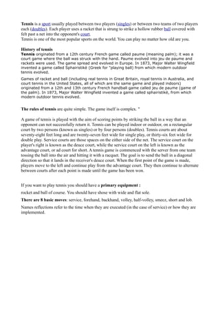 Tenis | DOC | Tennis | Sports