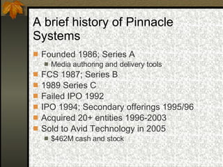 "Ten Lessons From Pinnacle" by Ajay Chopra | PPT | Venture Capital ...