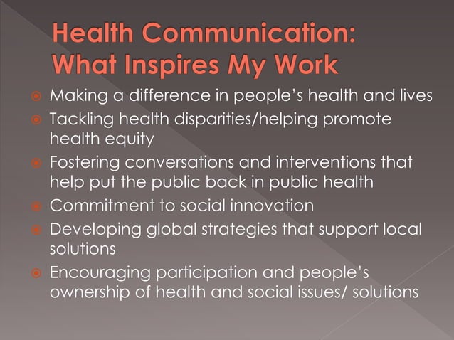 Ten Distinguishing Ideas for Health Communication in the 21st Century | PPT