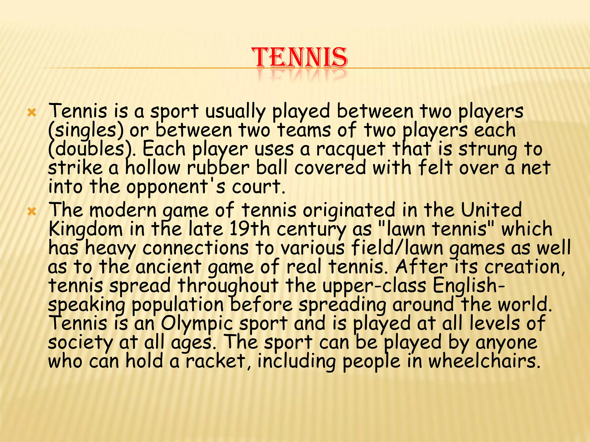 Tennis | PDF