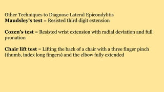 Tennis elbow & Golfer's elbow | PPTX