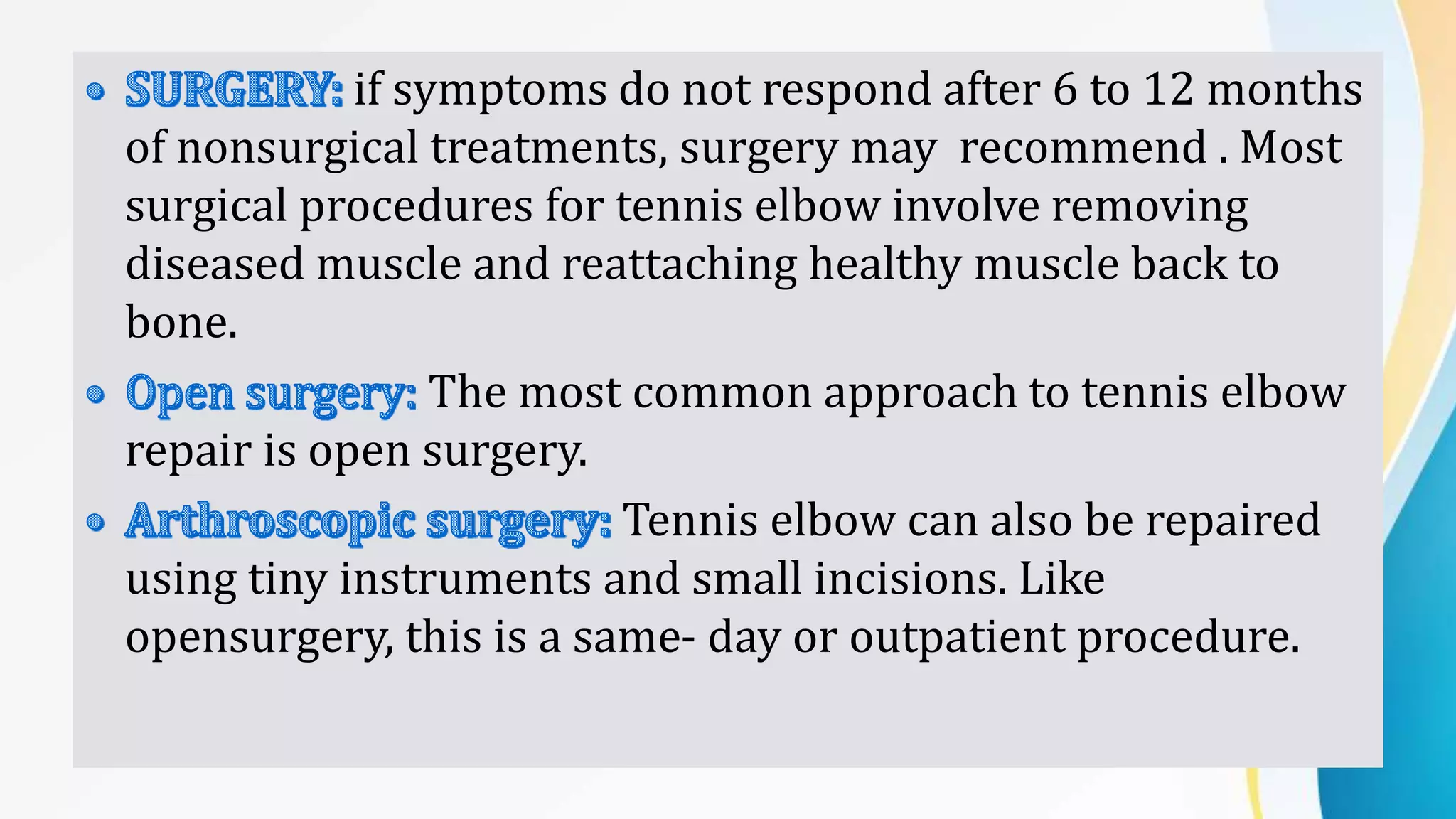 Tennis elbow | EDITED | | PPTX