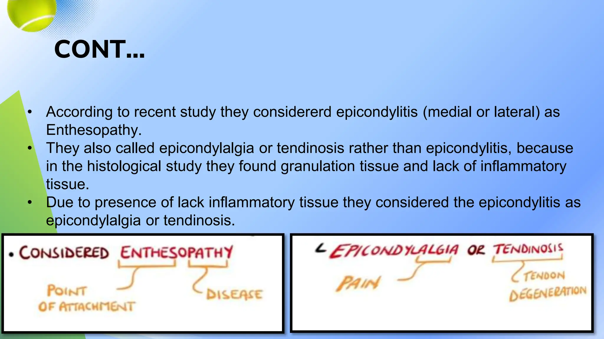Tennis elbow (Lateral epicondylitis) Orthopaedic | PPTX