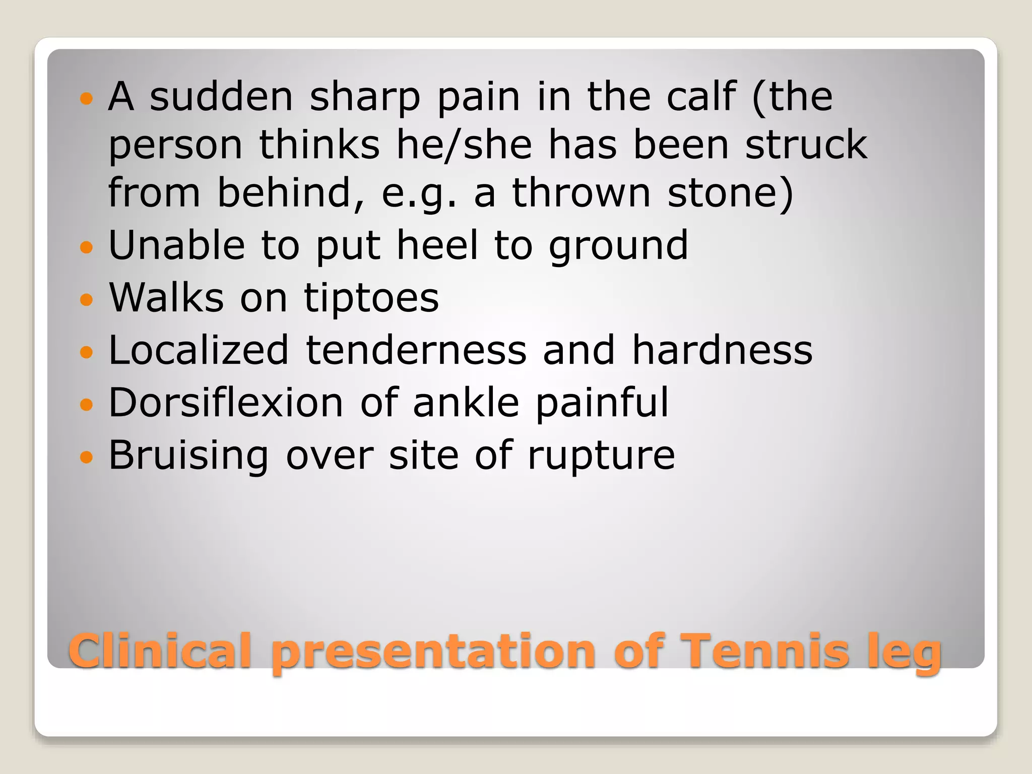 Tennis leg | PPTX