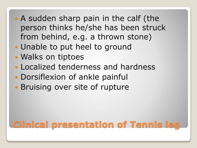 Tennis leg | PPT