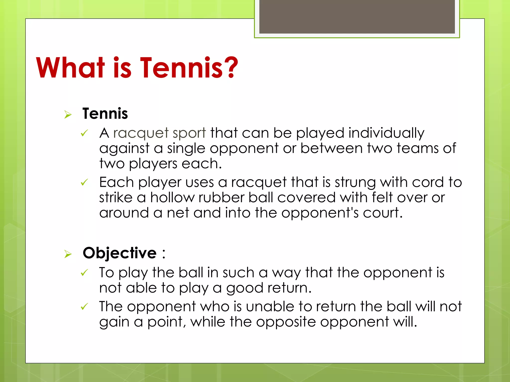 Tennis presentation slide FINAL | PPTX