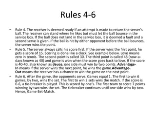 Tennis rules and techniques | PPTX
