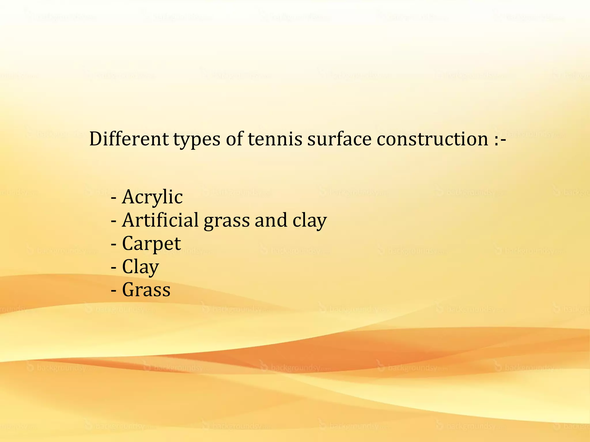 Tennis Surface Construction Basics | PPT