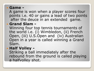 Tennis terminologies | PPTX