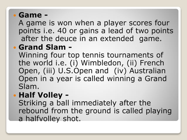 Tennis terminologies | PPTX