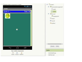 Tennis game with score mit app inventor code with design | PPTX