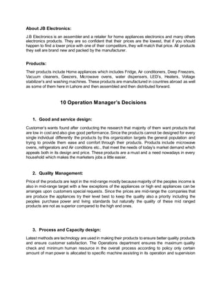 10 Operations Management Decisions 1 | DOCX