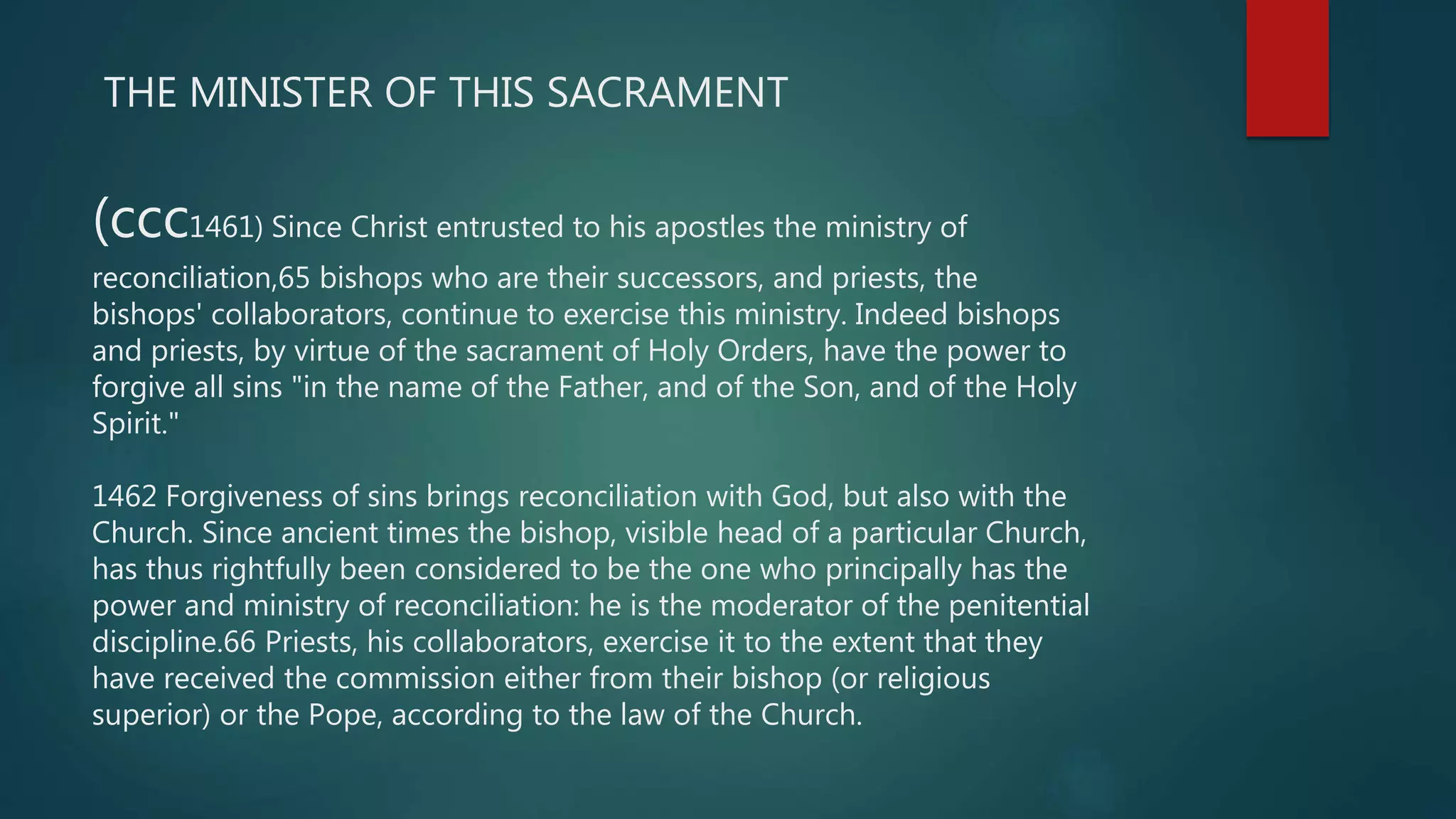 in Roman Catholic Church- Reconciliation | PPT