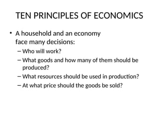 Ten principles of Mankiw - Economist at Harvard | PPT