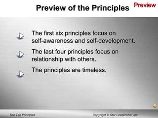Ten Principles For Bringing Out The Best In Self And Others | PPT
