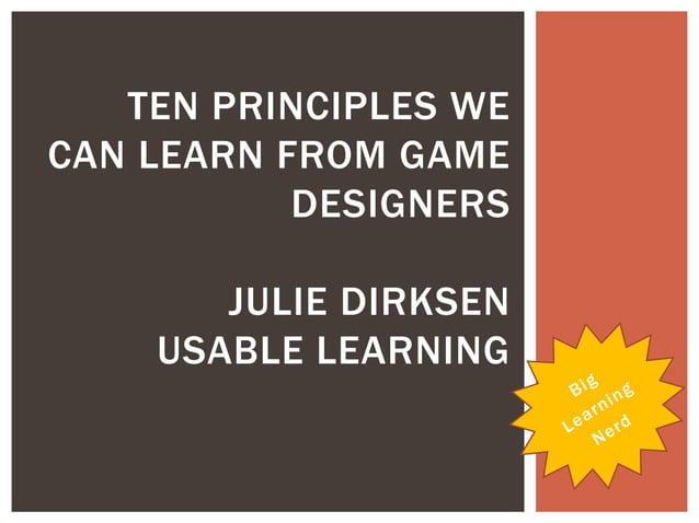 Ten principles of game design for learning | PPT