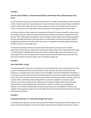 Ten principles that form the foundations of financial management | DOCX
