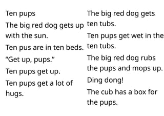 Ten pups. Es un cuento en ingles. para niños pequeños | PPT