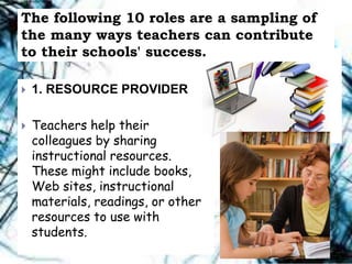 Ten roles for teacher leaders | PPTX