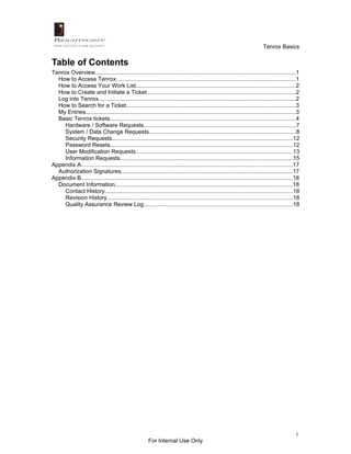 Tenrox Basics V5 | DOC